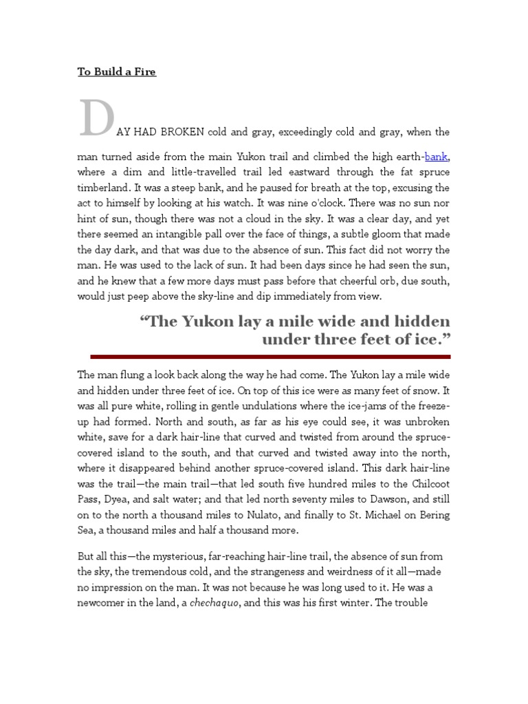 To Build A Fire | PDF | Nature
