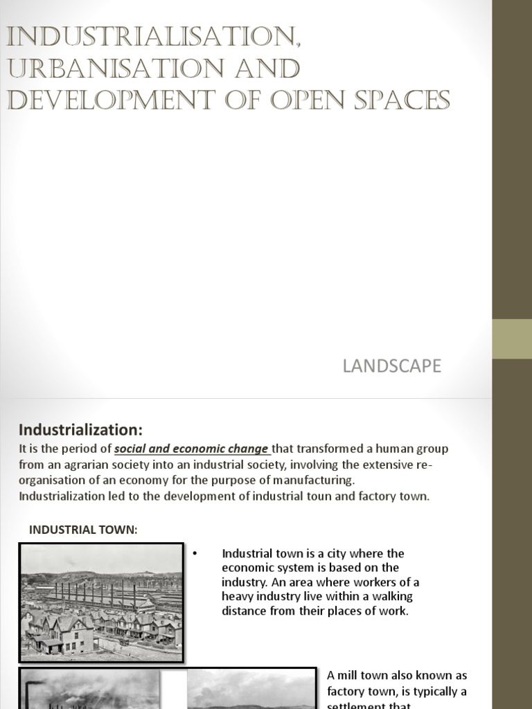 Industrialization and Urban Open Spaces | PDF | Industrialisation | Factory