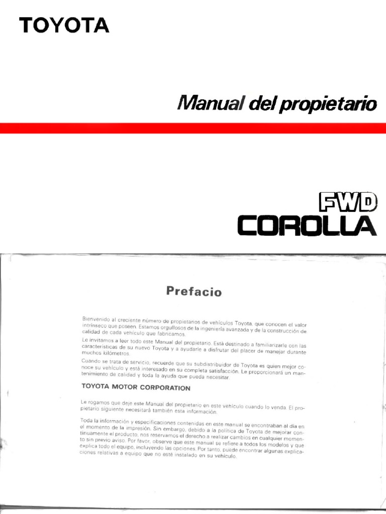 Manual Toyota Corolla PDF | PDF