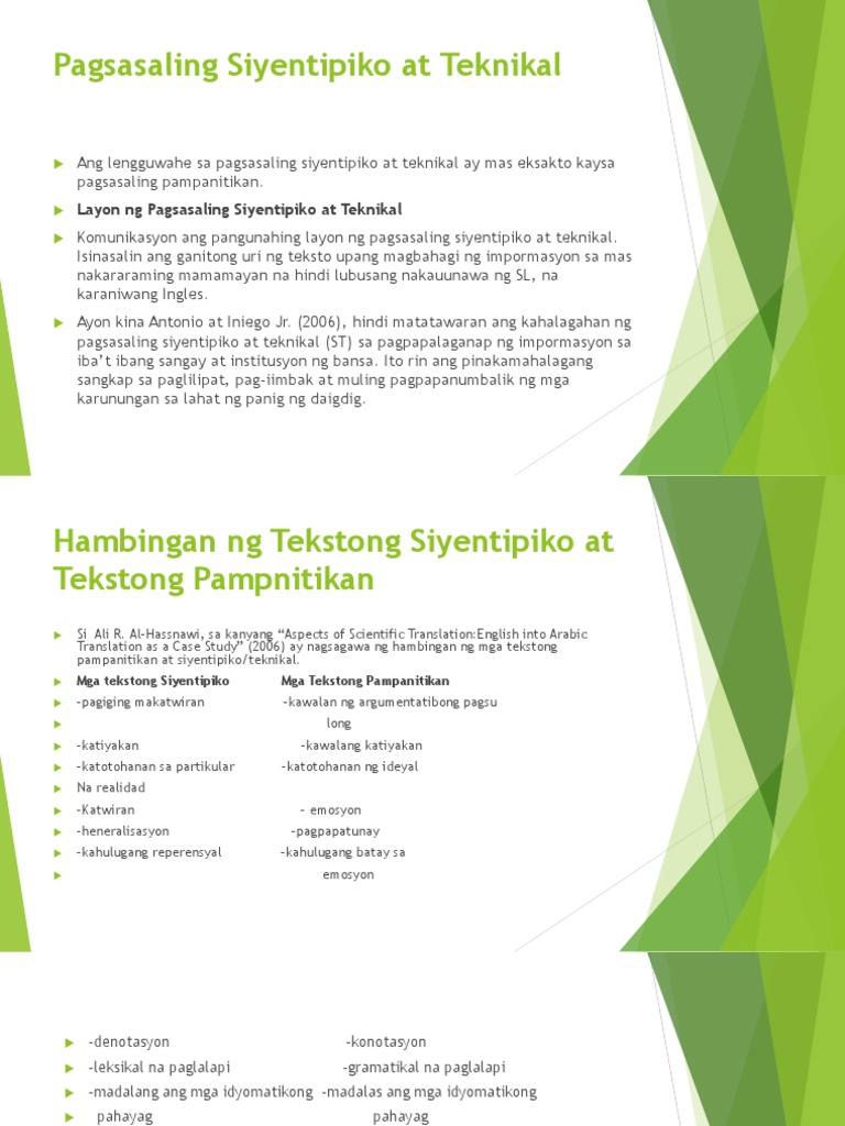Pagsasaling Siyentipiko at Teknikal | PDF