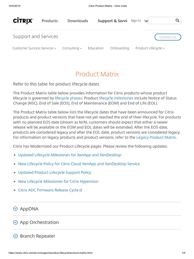 Citrix Product Matrix - Citrix India | PDF | Citrix Systems ...