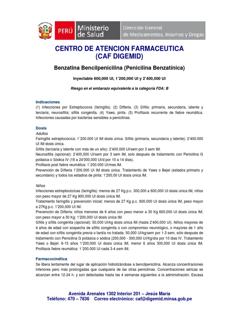 Benzatina Bencilpenicilina | PDF | Penicilina | Alergia