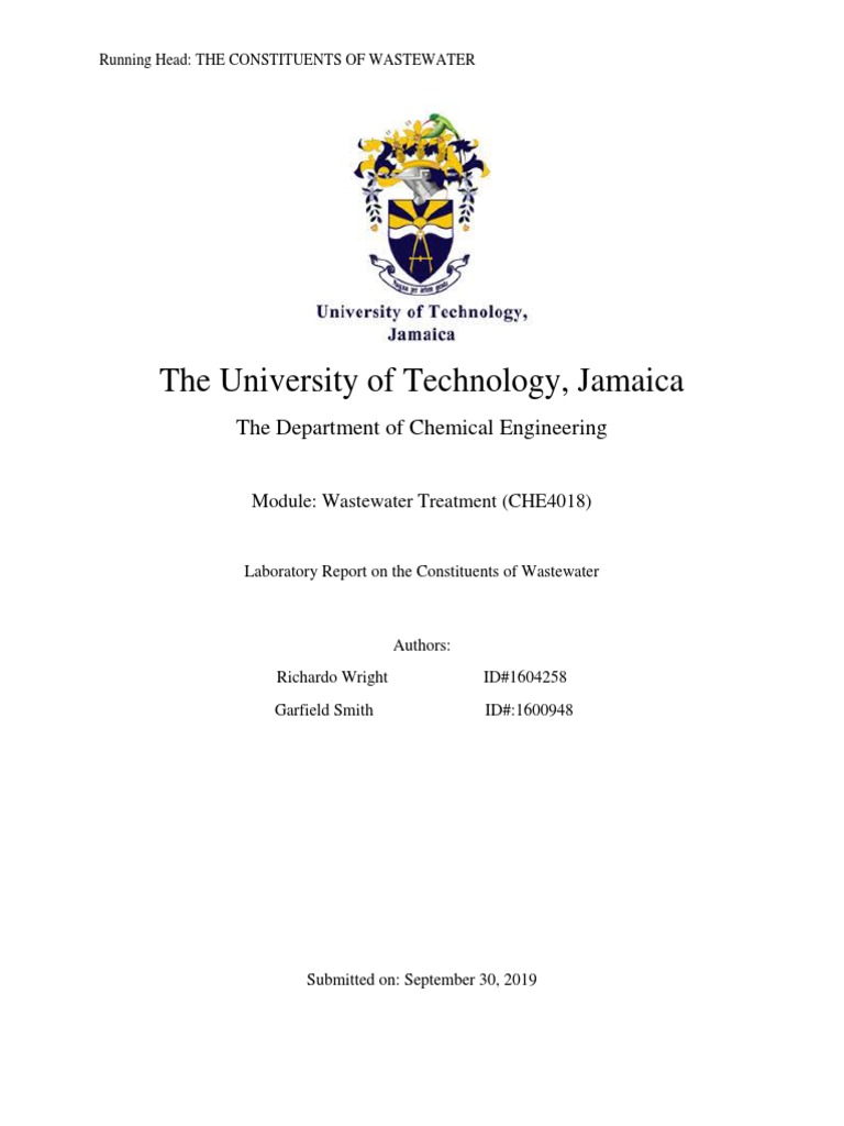 Wastewater Constituents Analysis Report | PDF | Sewage Treatment ...