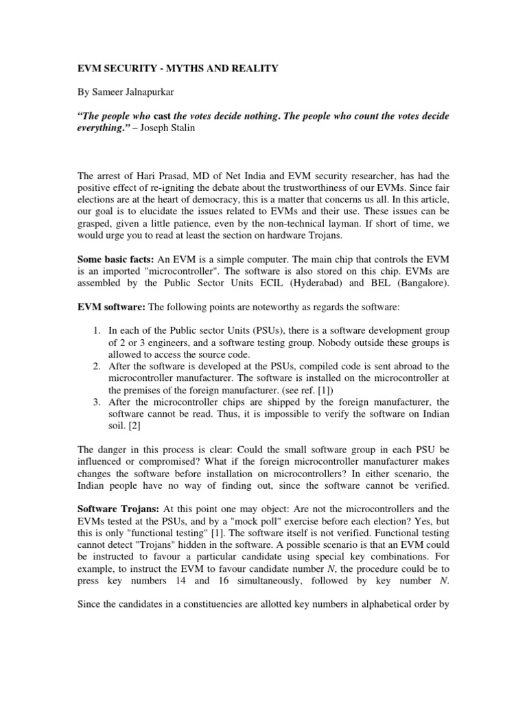 Evm Security | PDF | Electronics | Cyberwarfare