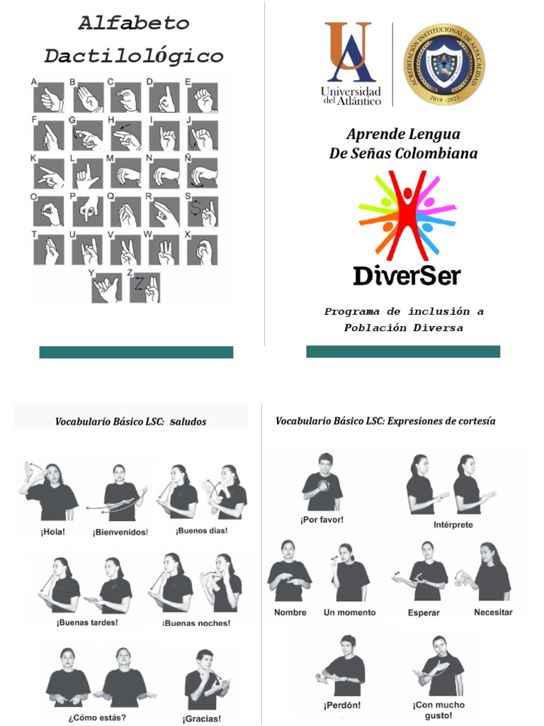 Alfabeto y Saludos en LSC | PDF