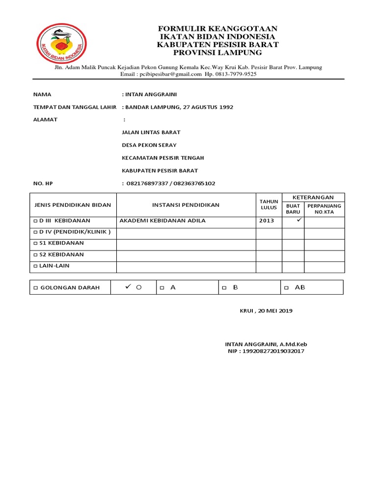 Formulir Keanggotaan | PDF