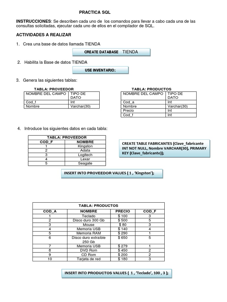 Practica SQL 1 | PDF | SQL | Electrónica digital