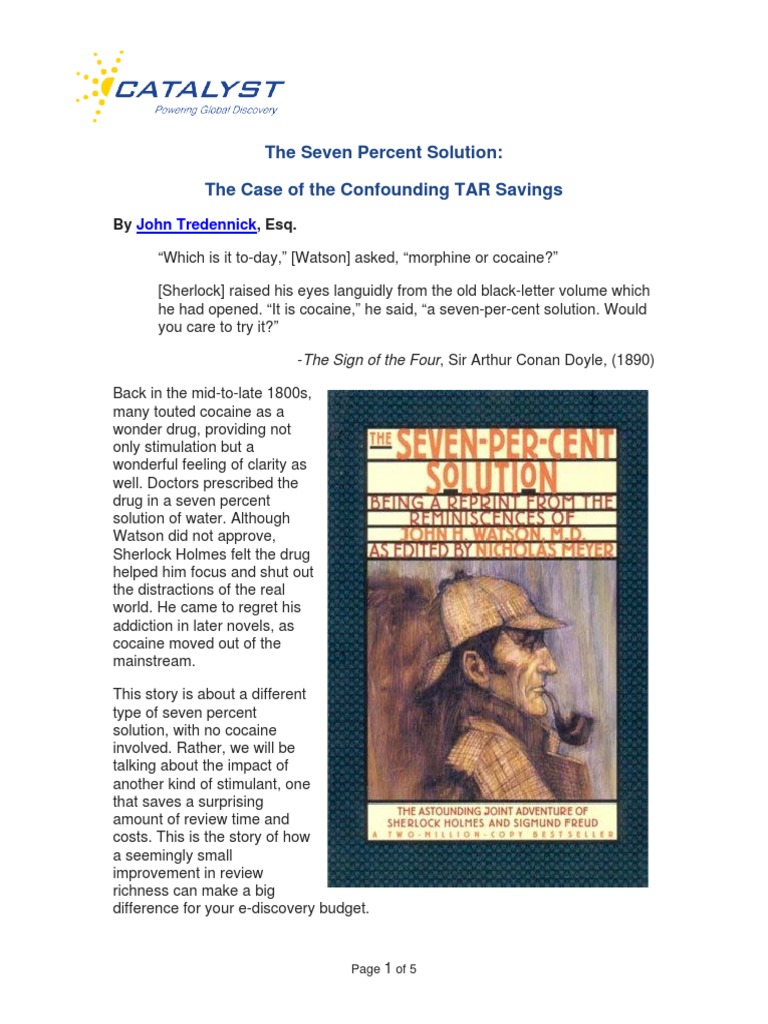 Seven Percent Solution in E-Discovery | PDF | Dr. Watson | Sherlock Holmes