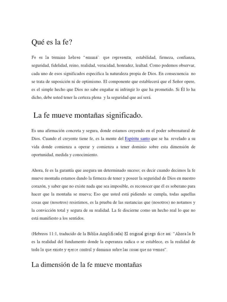 Qué Es La Fe | PDF | Fe | Dios