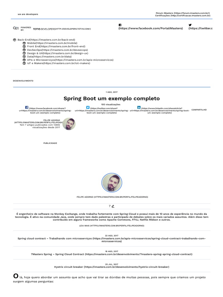 Spring Boot Um Exemplo Completo - IMasters | PDF | Áreas de Ciência da ...
