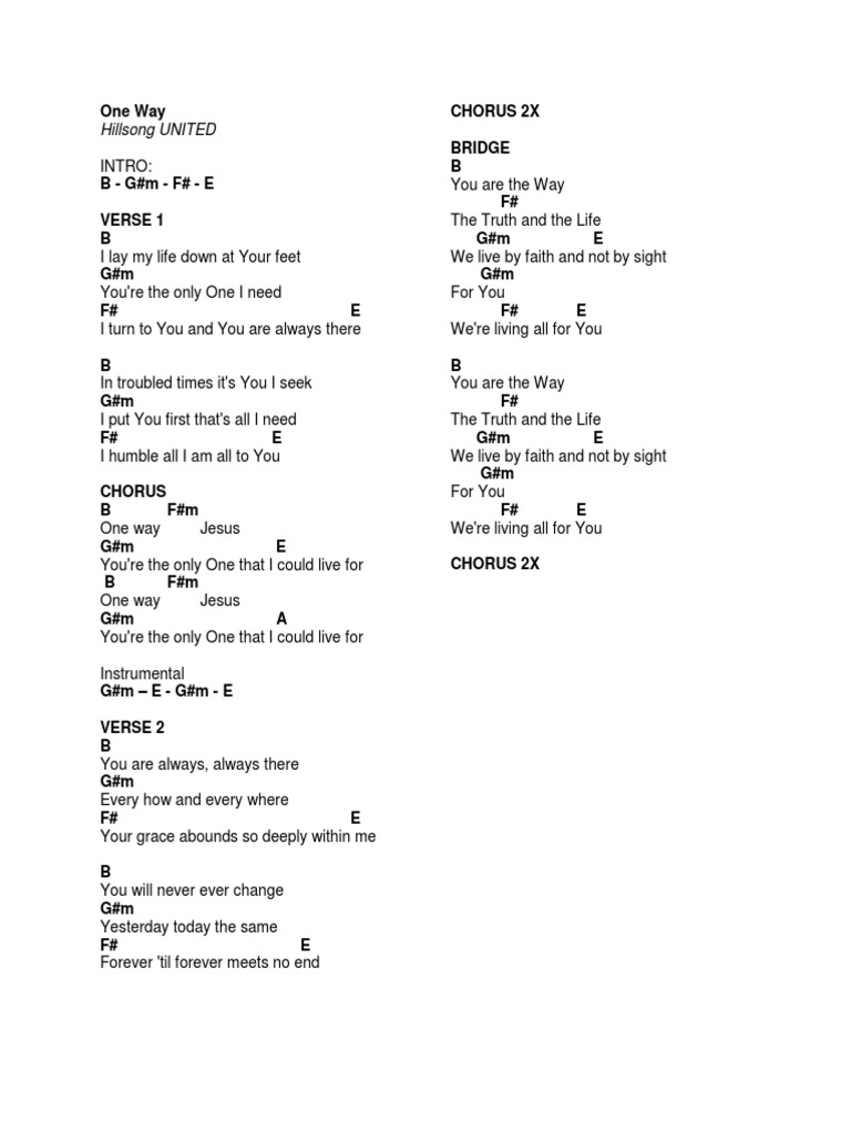 One Way Hillsong | PDF