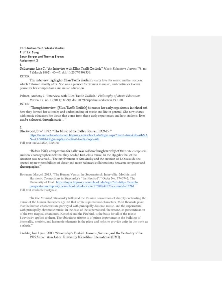 Introduction to Graduate Studies: Stravinsky's Firebird | PDF | Musical ...