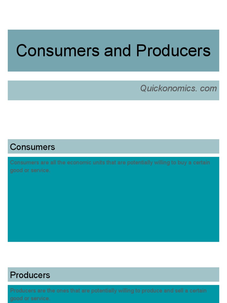 Copy Consumers and Producers | PDF | Supply And Demand | Economic ...