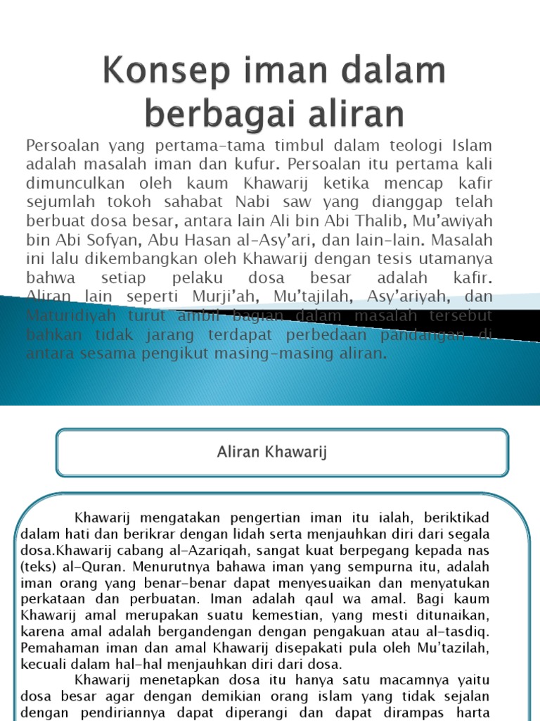 Konsep Iman Dalam Berbagai Aliran | PDF