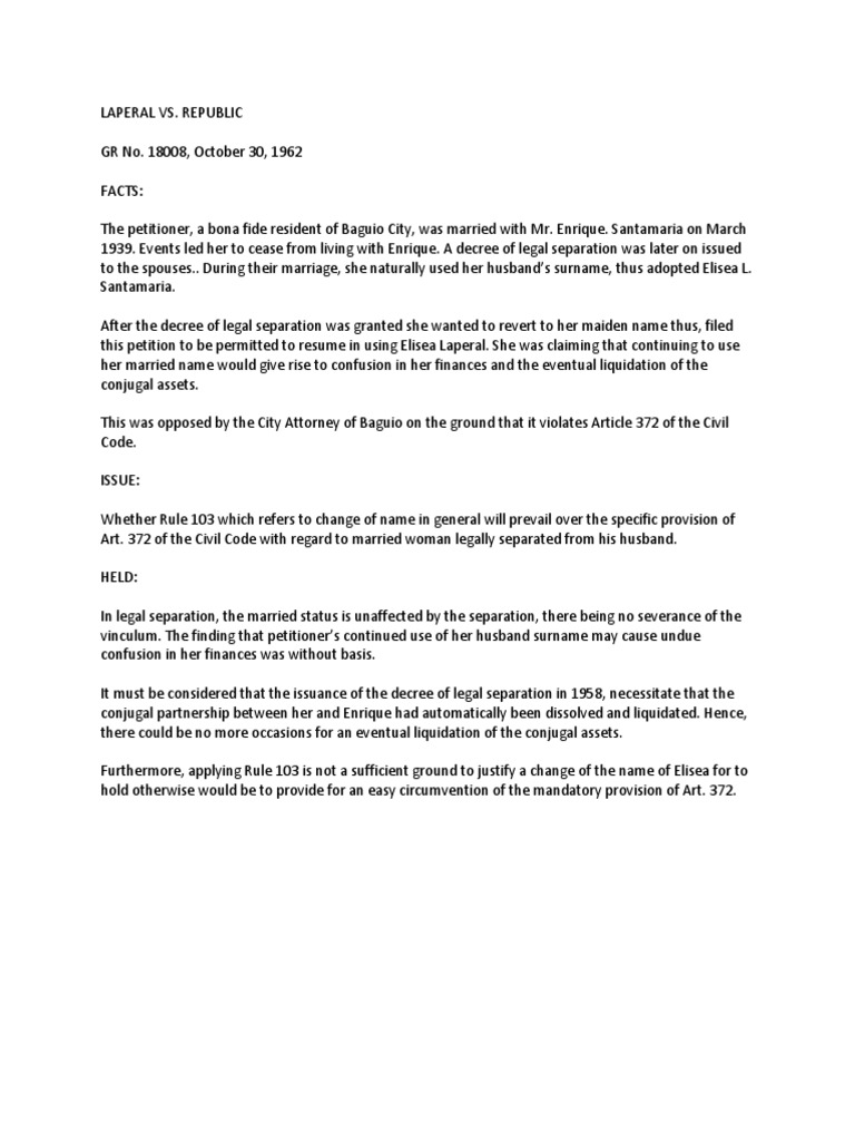 Laperal V Republic | PDF