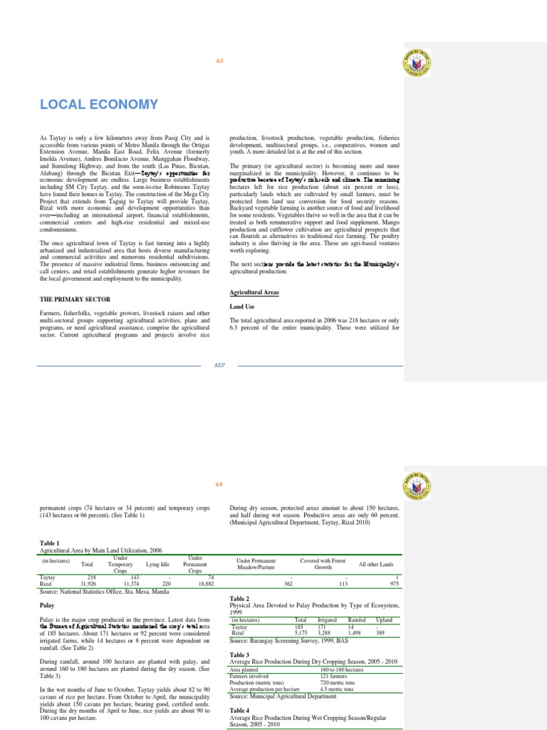 4 Local Economy | PDF | Farms | Agriculture