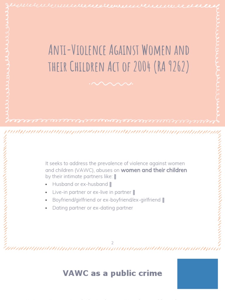 VAWC (PPT On Referral Pathways) | PDF | Restraining Order | Psychological Abuse