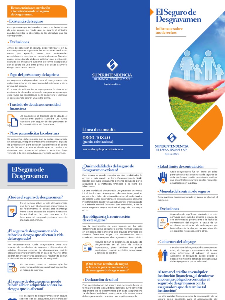 Triptico Seguro Desgravamen | PDF | Póliza de seguros | Seguro