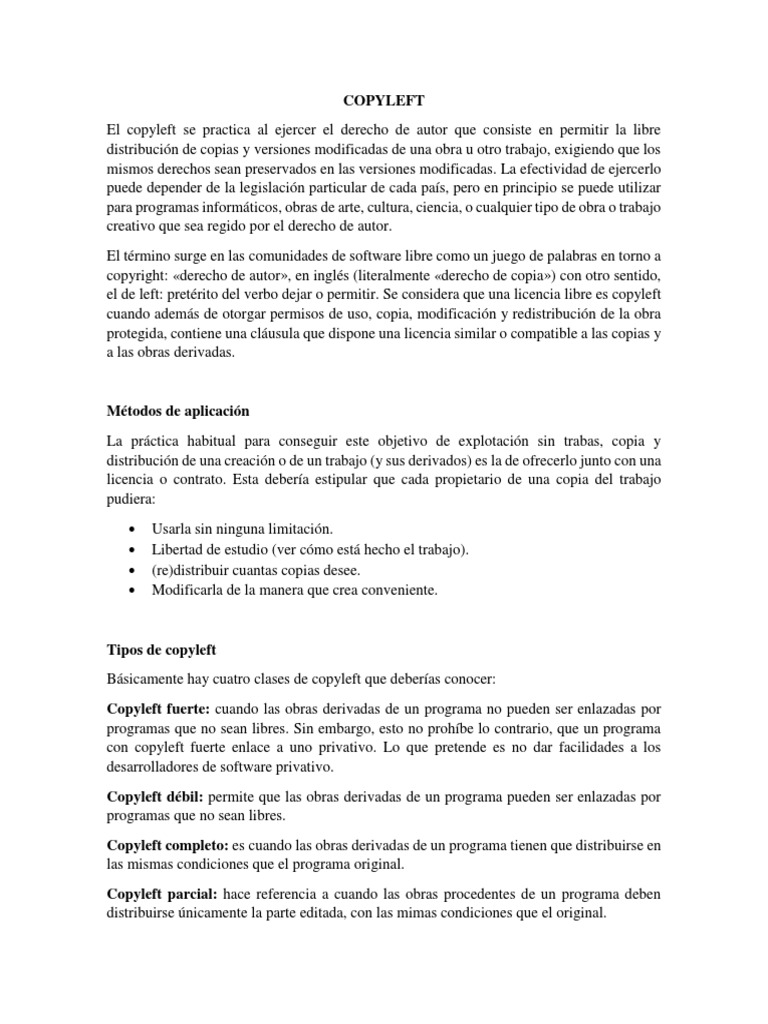 Copyleft | PDF | Software libre | Ley de informática