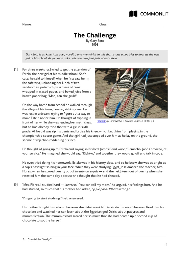 Commonlit The-Challenge Student-Pages-Deleted | PDF | Sports | Leisure