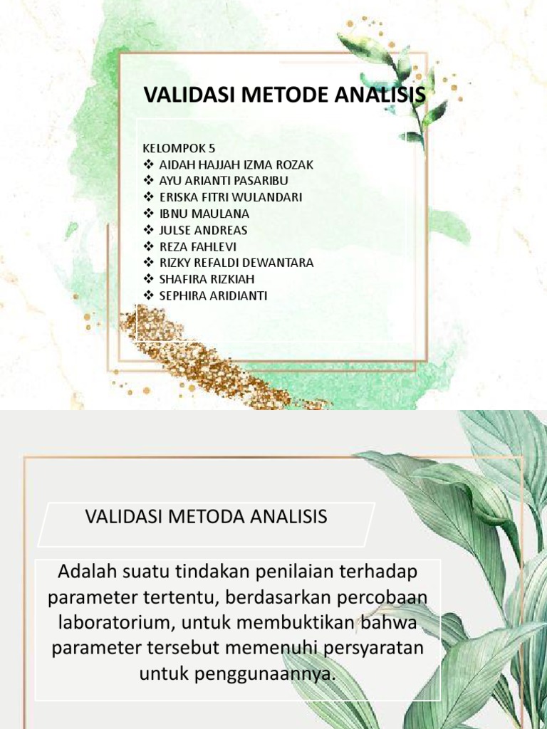 Validasi Metode Analisis Akurat | PDF | Metode & Bahan Ajar