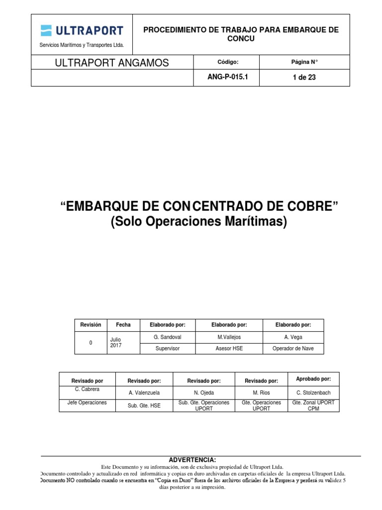 Formato de Embarque Concentrado Cobre | PDF | Archivo de computadora ...
