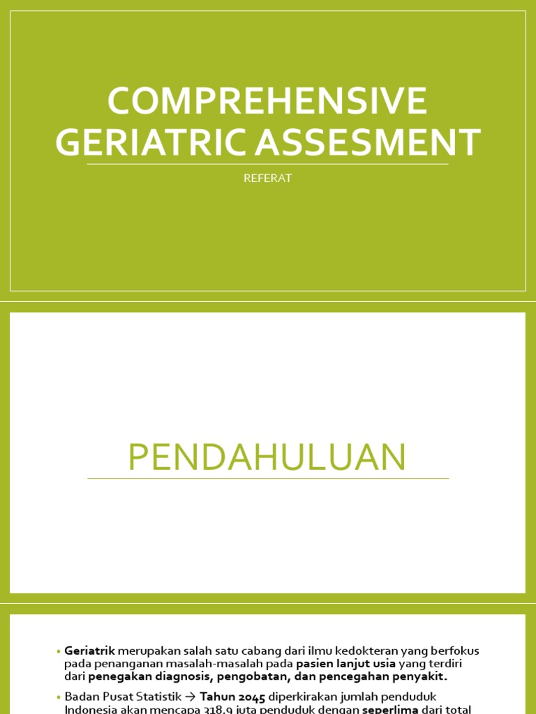 CGA Assessment for Elderly Patients | PDF