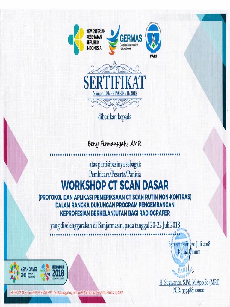 Sertifikat CT Scan | PDF