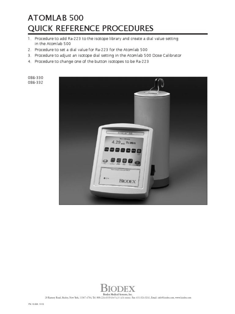 Atomlab 500 Quick Reference Procedures: Iodex | PDF | Areas Of Computer Science | Software
