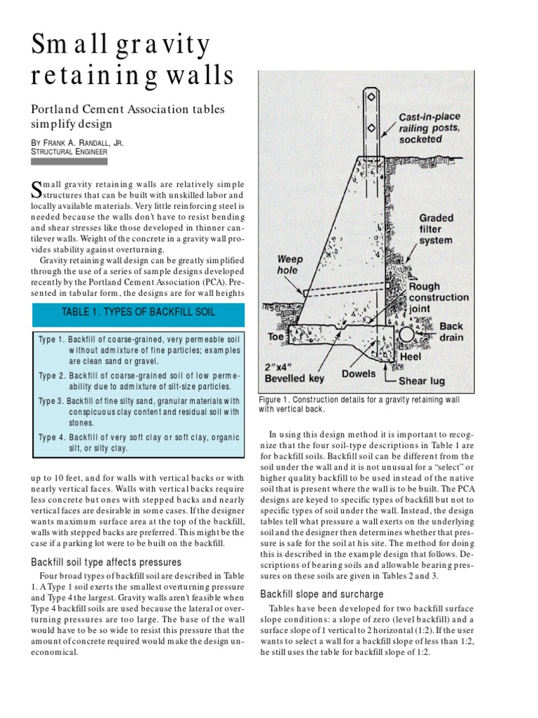 Concrete Construction Article PDF - Small Gravity Retaining Walls | PDF ...