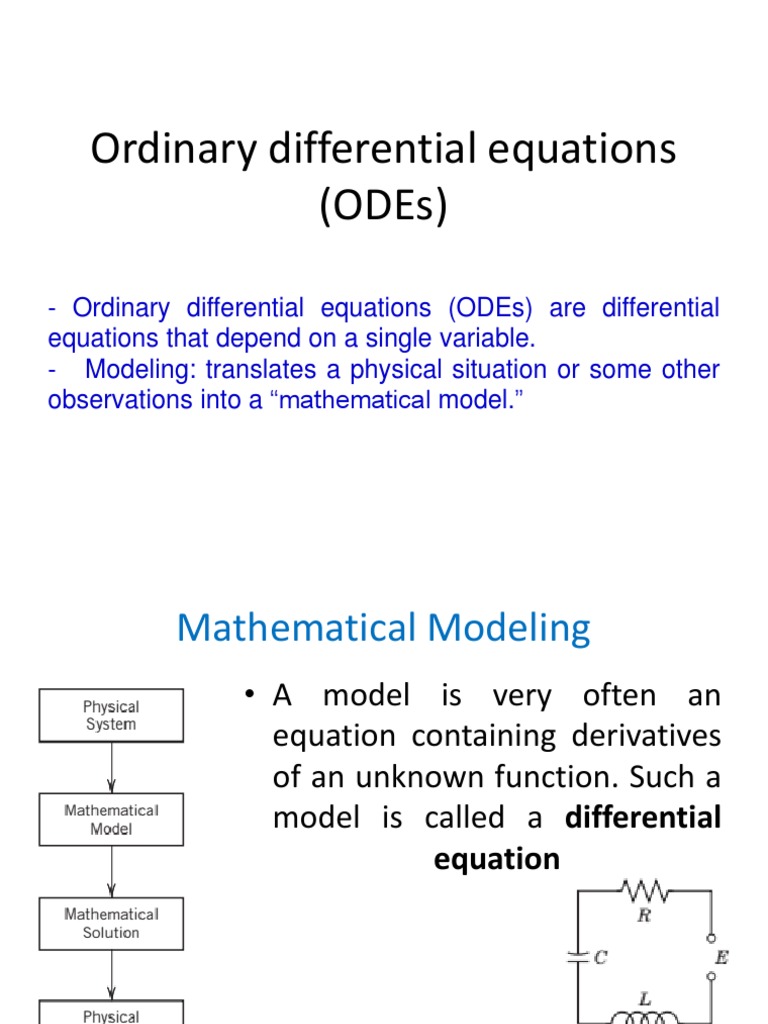 Chapter 3 - Ordinary Differential Equations (ODEs) | PDF | Ordinary ...