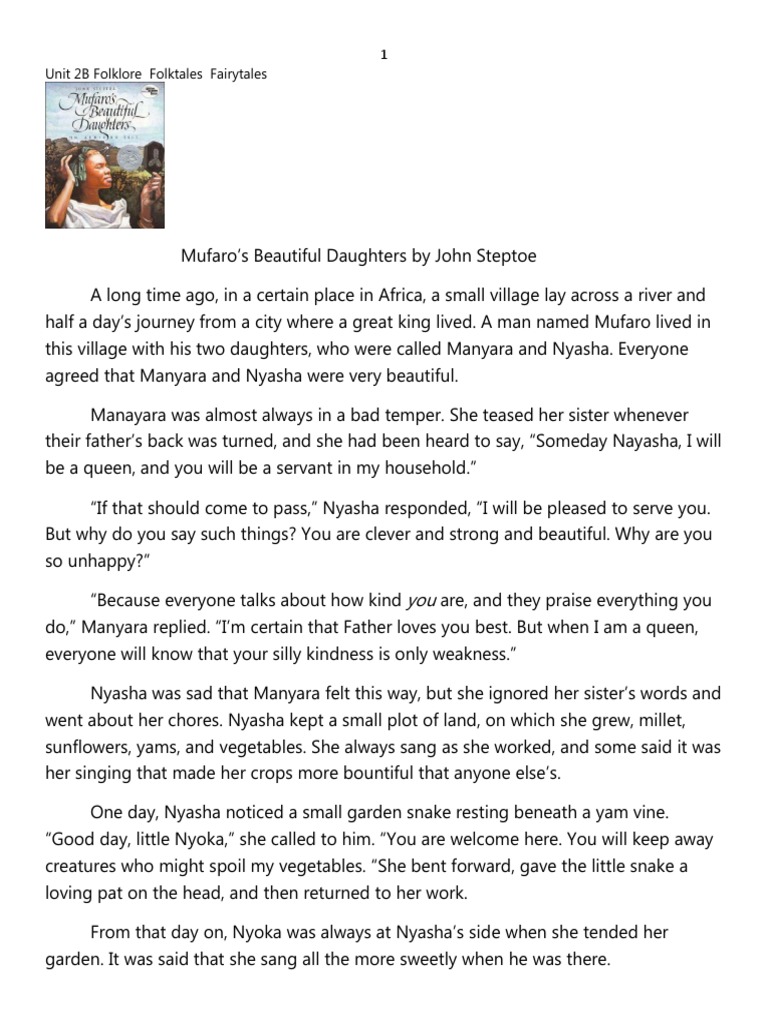 Mufaro's Daughters: An African Tale | PDF | Religion & Spirituality ...