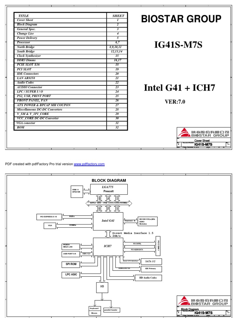Schematic Motherboard Biostar G41D3C PDF | PDF | Computer Related ...