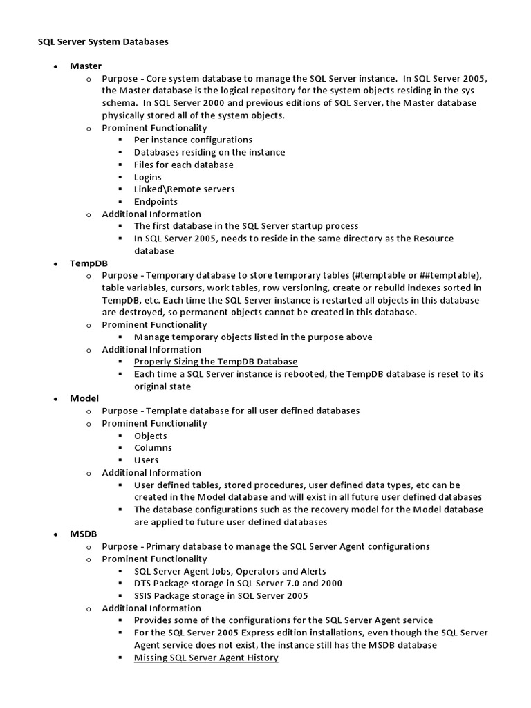 A Comprehensive Guide To Sql Server System Databases And Data Types Pdf Relational Database