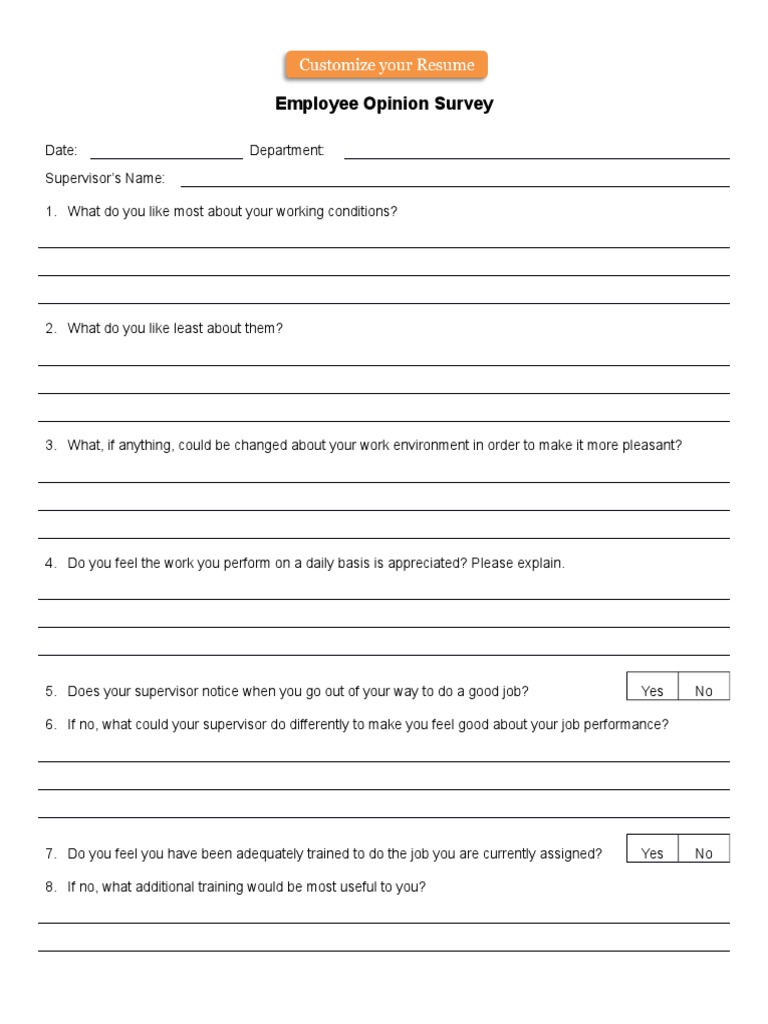 Employee Opinion Survey | PDF | Employment | Copyright