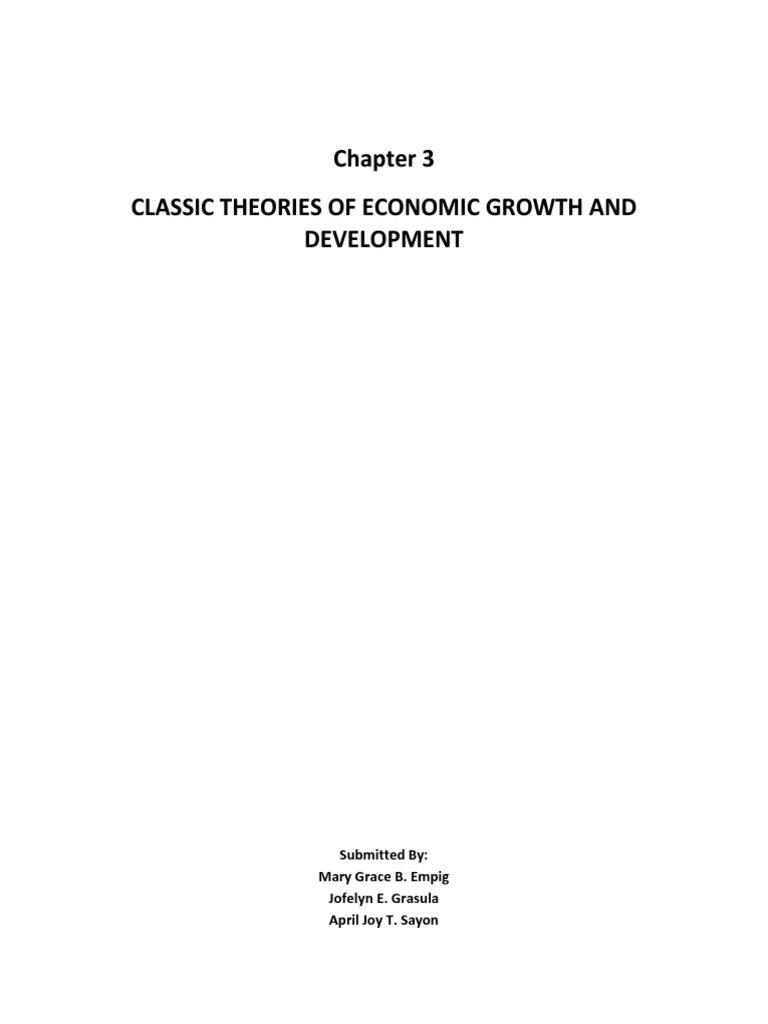 Chapter 3 Classical Theories For Economic Growth and Development | PDF ...