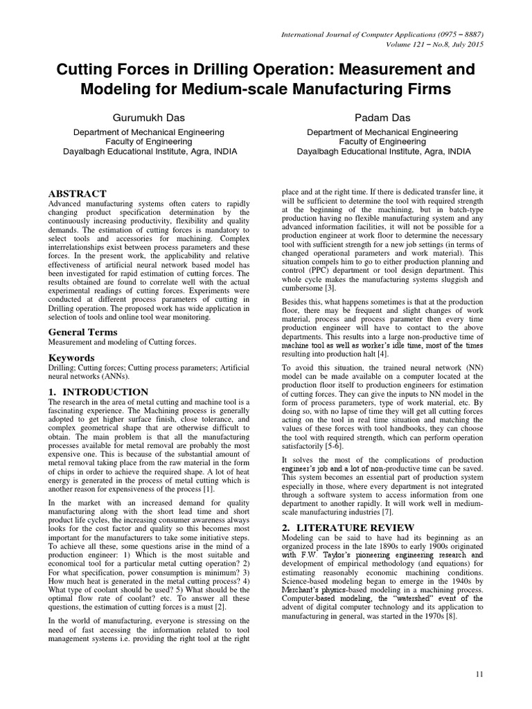 Drill Resrach Paper | PDF | Drilling | Machining