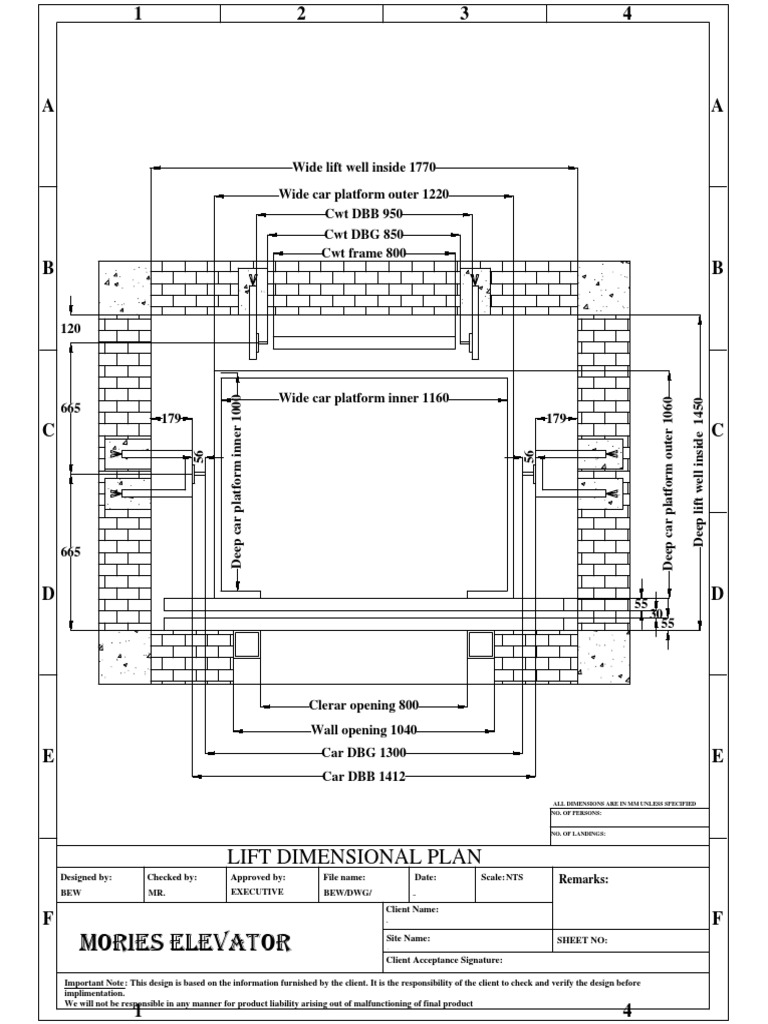 Mories Elevator: Lift Dimensional Plan | PDF | Business