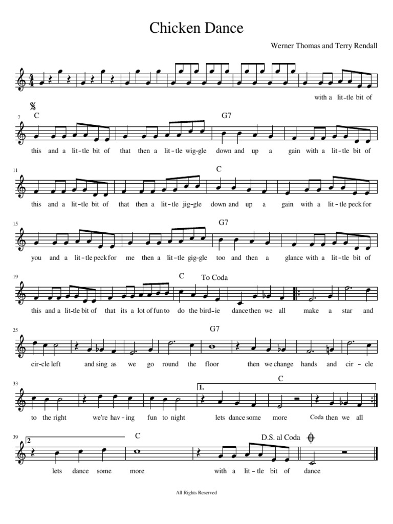 Chicken Dance Song Lyrics | PDF