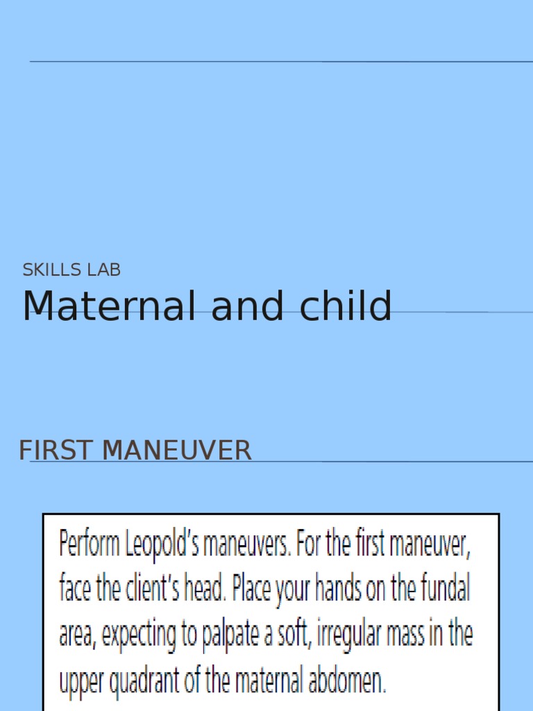 Maternal and Child: Skills Lab | PDF | Childbirth | Uterus