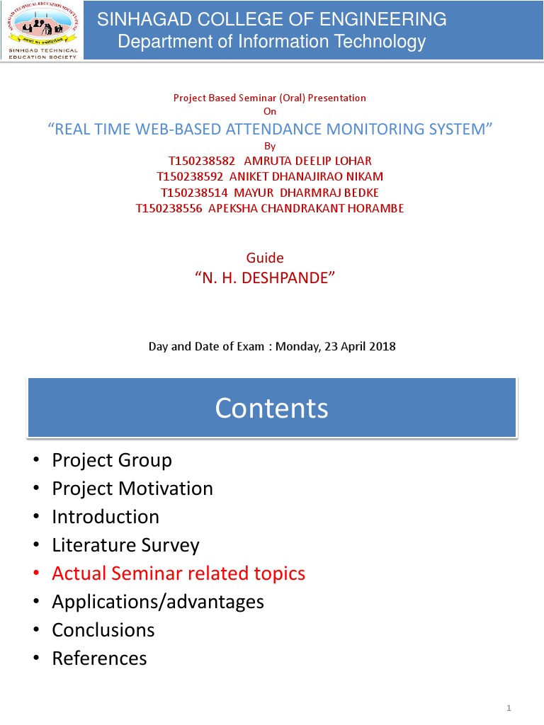 Real-Time Web Attendance System Project | PDF | Angular Js | Web ...