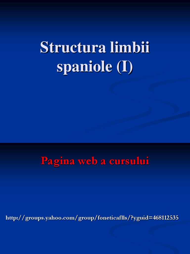 Structura Limbii I 1 | PDF