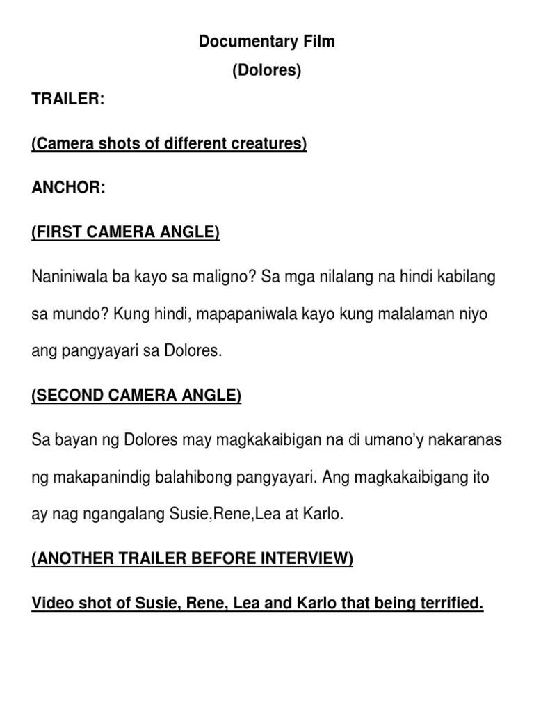 Documentary Film DOLORES | PDF