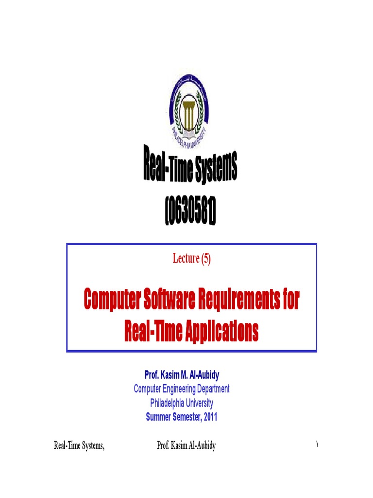 RTS Lec5n | PDF | Real Time Computing | Computer Program