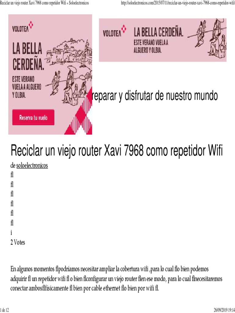 How to Recycle an Old Xavi 7968 Router as a WiFi Repeater | PDF | Wifi ...