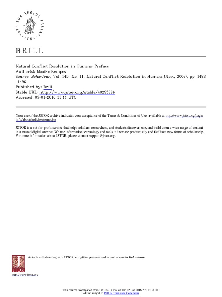 Natural Conflicts and Resolutions in Humans | PDF | Ethology | Conflict ...