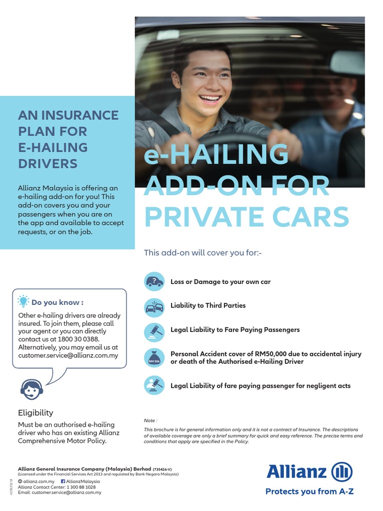 Allianz E-Hailing Add On Flyer | PDF | Insurance | Service Industries