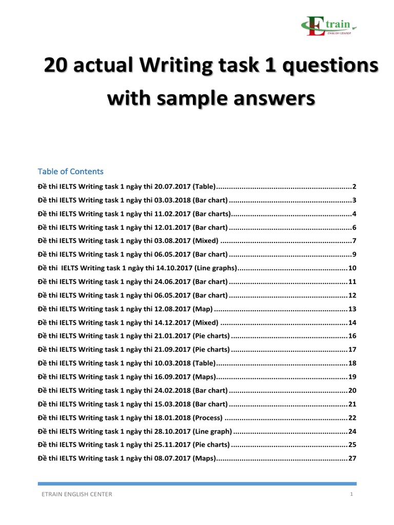 20 Actual Writing Task 1 Questions With Sample Answers 1 | PDF | Juice ...