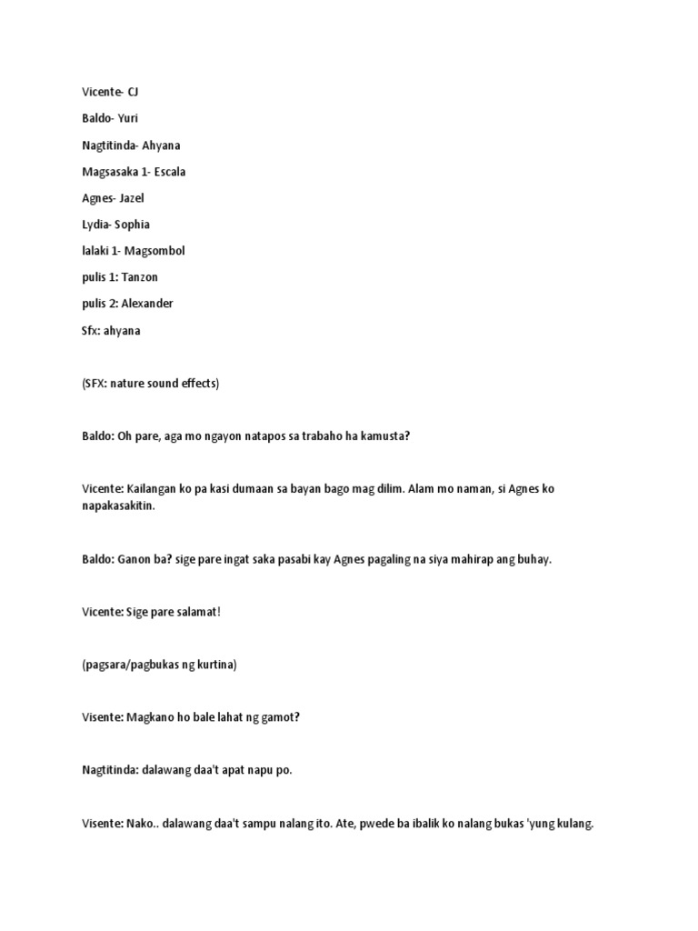 Short Play Script | PDF