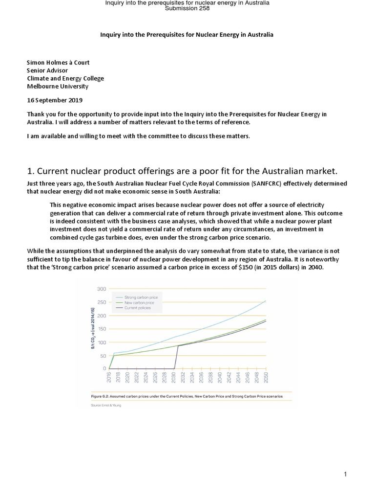 Sub258 - Simon Holmes A Court | PDF | Enriched Uranium | Nuclear Power
